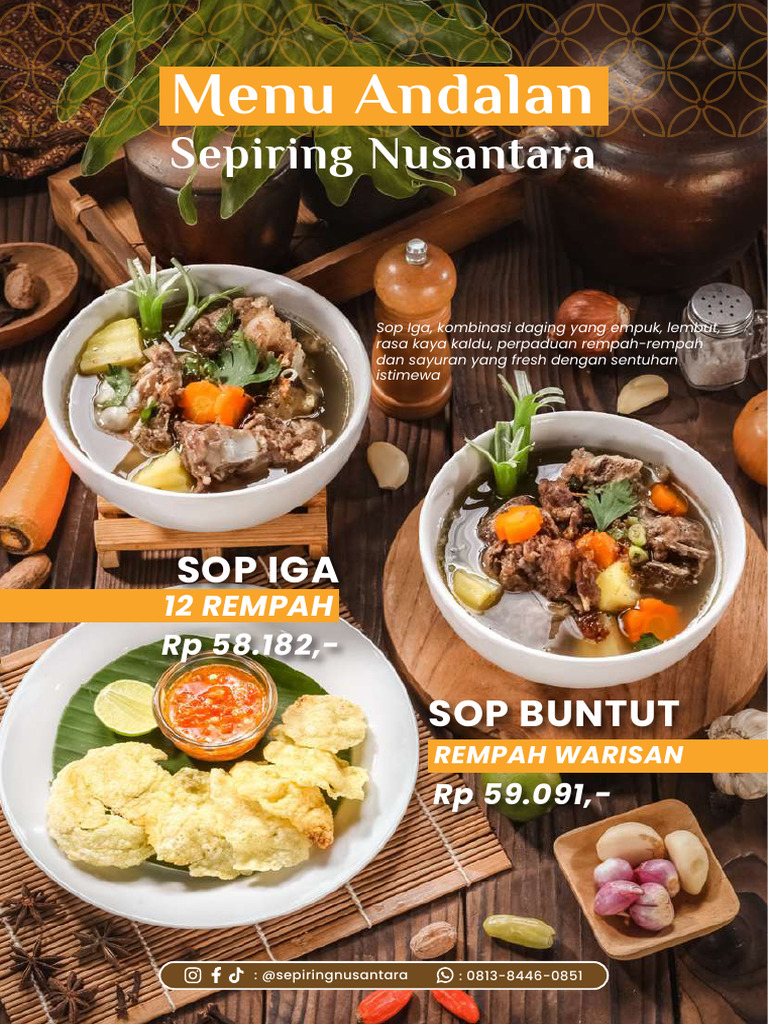 Daftar Menu Sepiring Nusantara | PDF