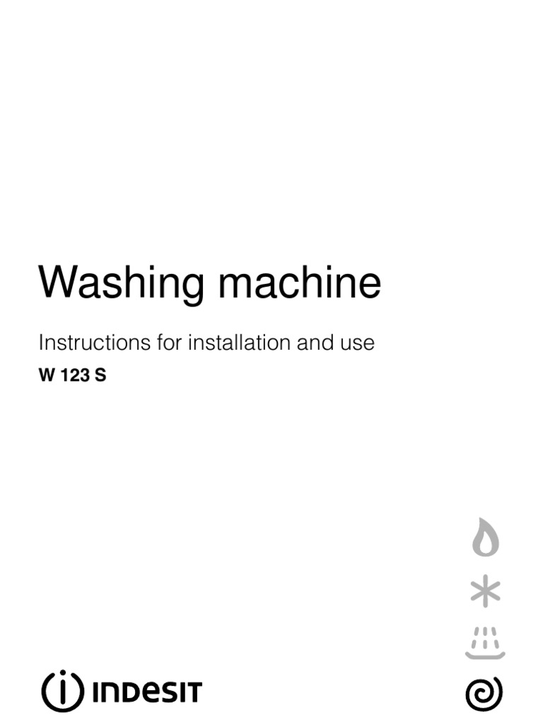 Washing Machine: Instructions For Installation and Use | PDF | Washing ...