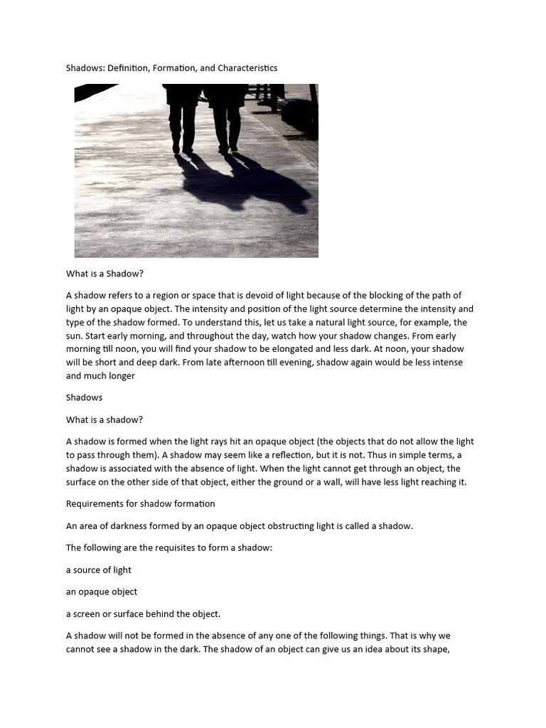 Formation of Shadow Yr 7 | Download Free PDF | Shadow | Solar Eclipse