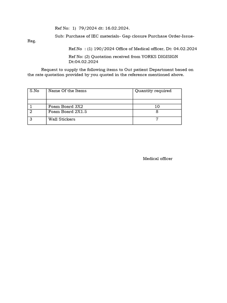 IEC Materials Purchase Order Details | PDF