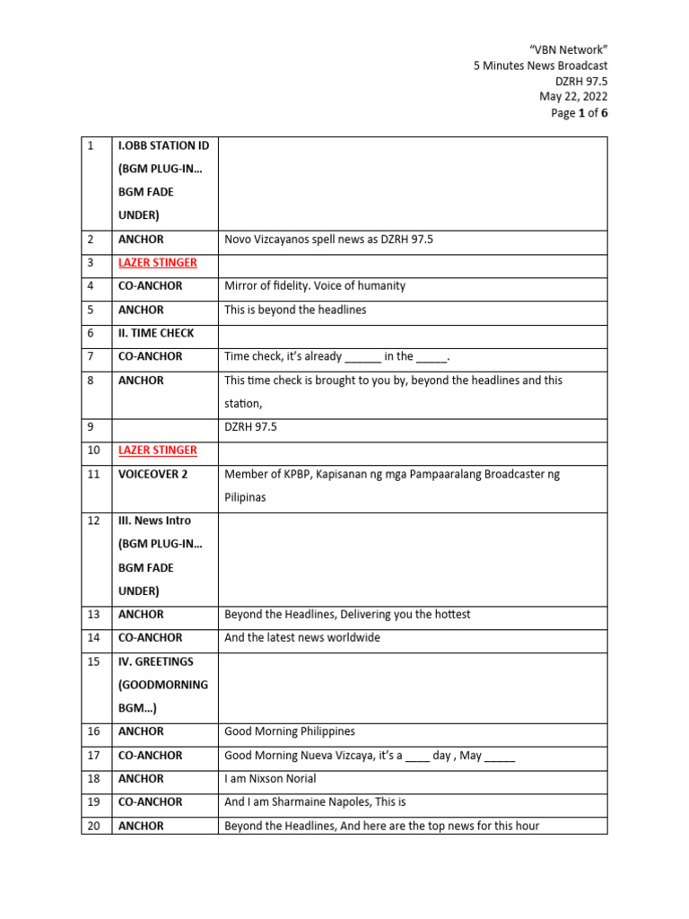script-101 | PDF | News | Mass Media