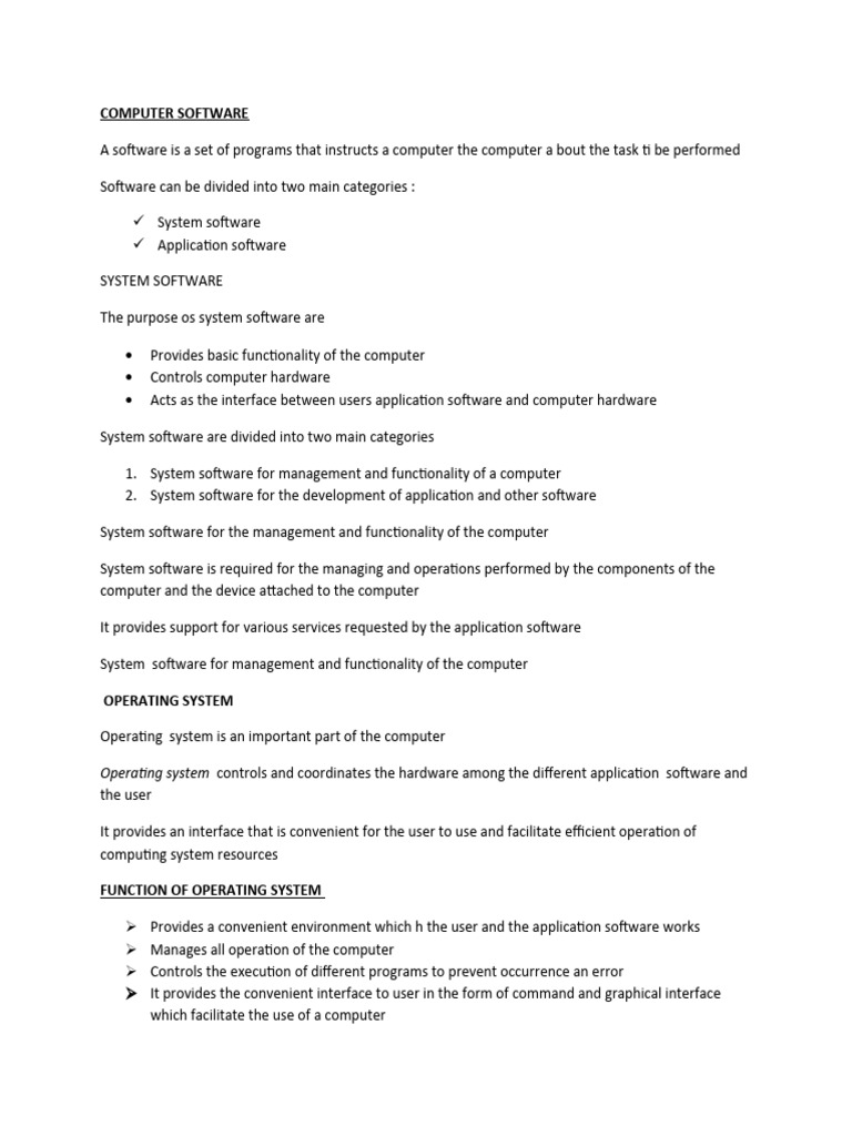 Computer Software Pdf Operating System Software 