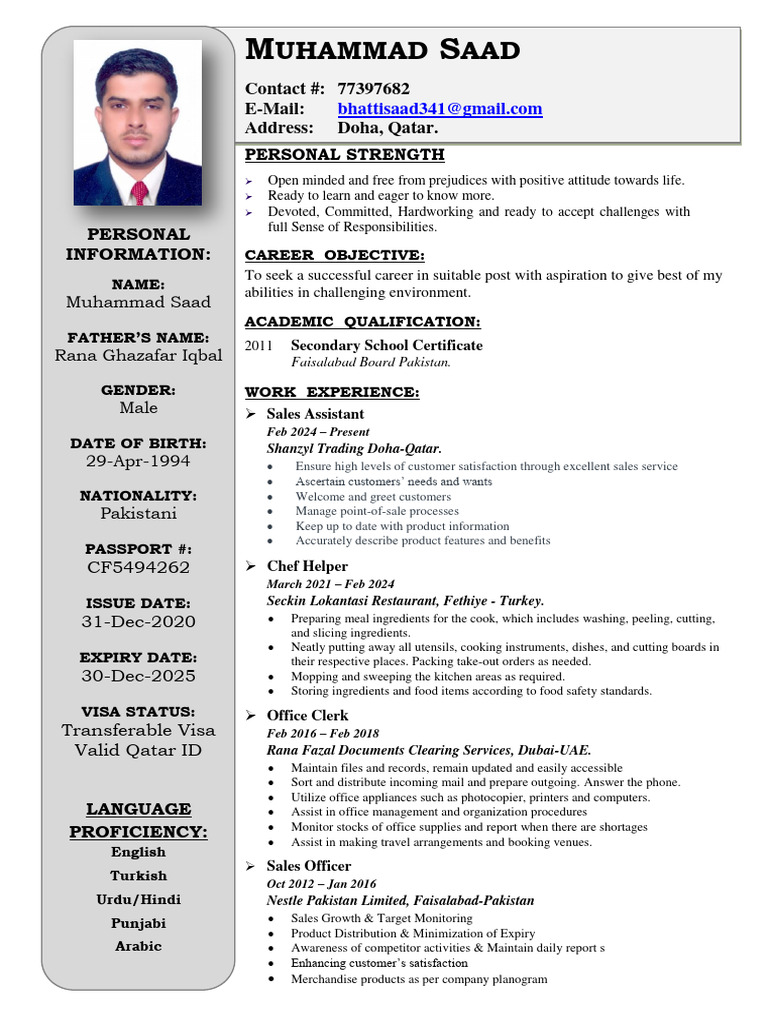 MUHAMMAD SAAD RESUME | PDF