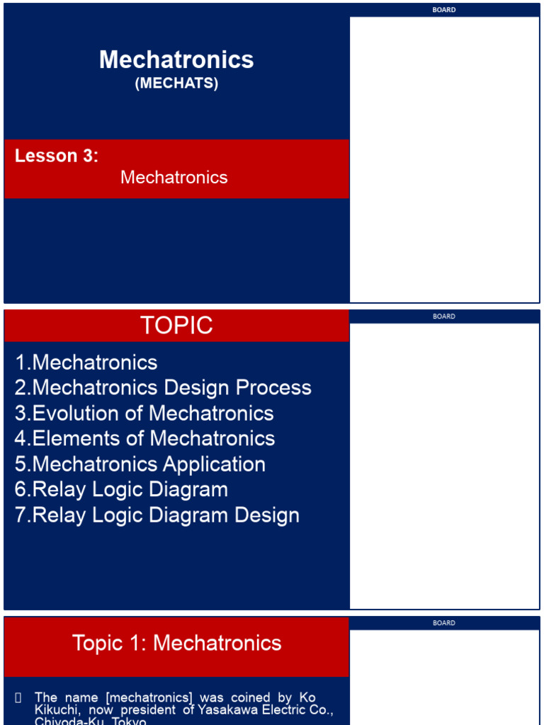 Mechatronics: Design and Evolution | PDF | Mechatronics | Relay