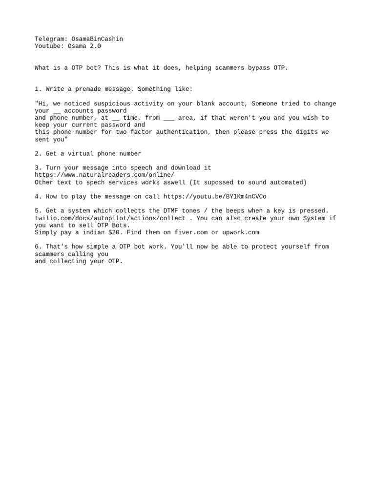 How OTP bots work | PDF