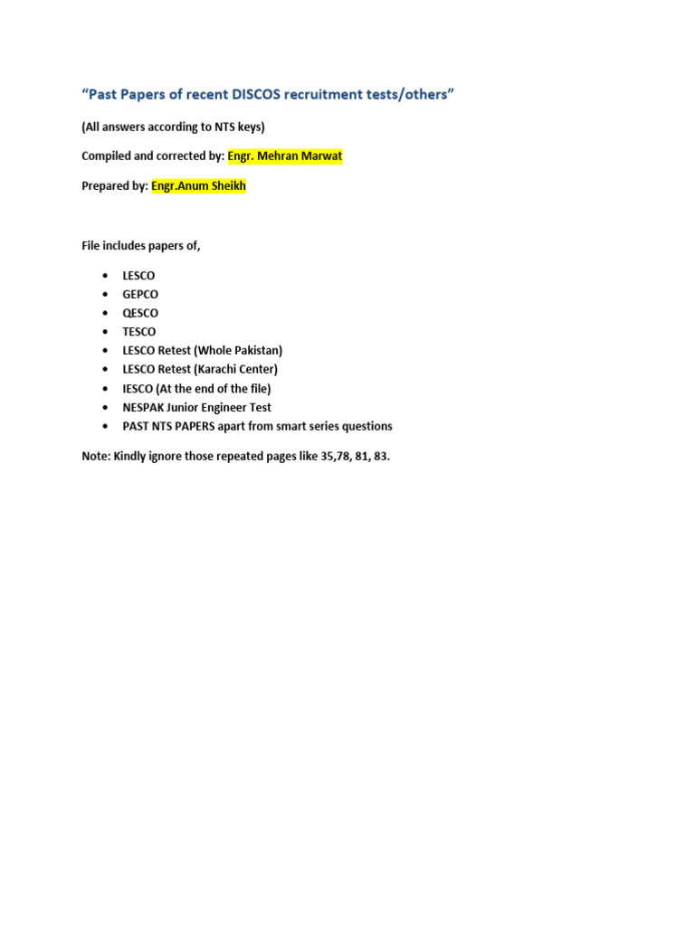 Past Papers All Discos Compiled by Mehran | PDF | Quantity | Metrology