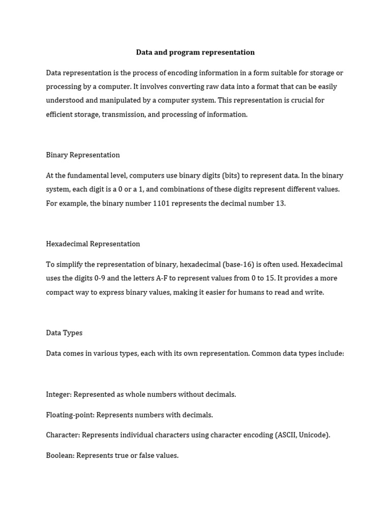 Data and Program Representation | PDF | Character Encoding | Byte