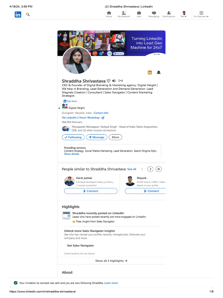 Shraddha Shrivastava - LinkedIn | PDF | Linked In | Digital Marketing