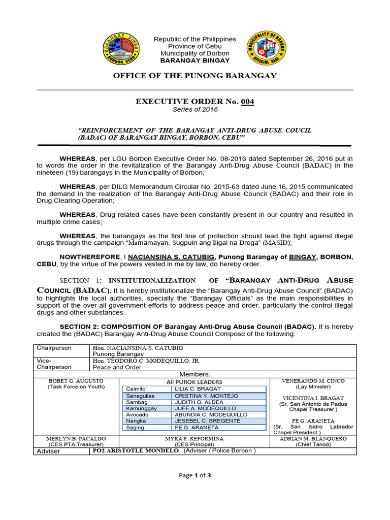 004a BADAC REINFORECEMENT | PDF | Substance Abuse | Social Aspects Of ...