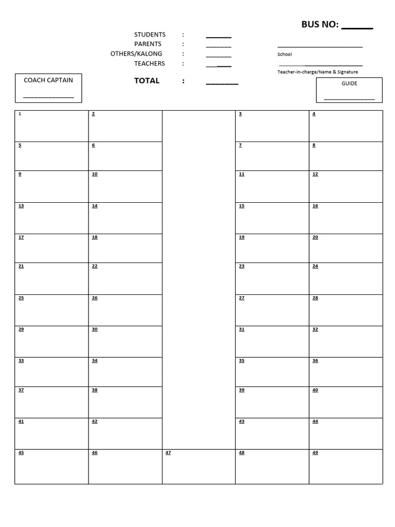 49-Seater Bus Seating Guide | PDF