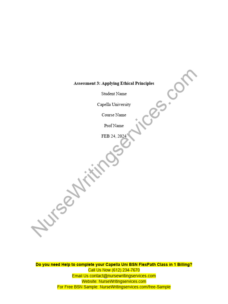 Nhs FPX 4000 Assessment 3 Applying Ethical Principles | PDF | Vaccines ...