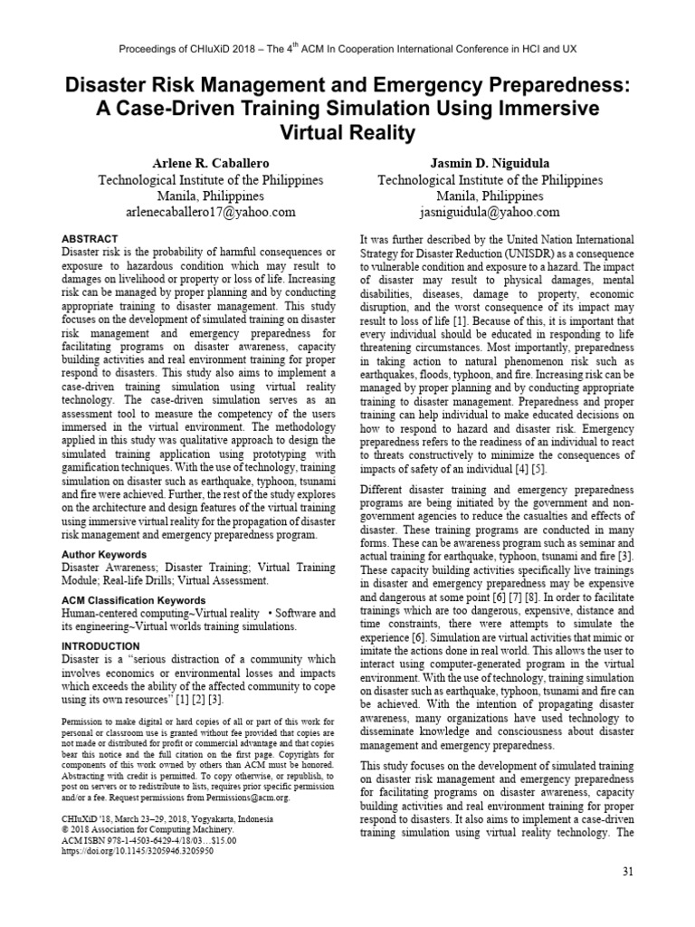Virtual Reality Training | PDF | Natural Disasters | Simulation Virtual Reality Training | PDF | Natural Disasters | Simulation