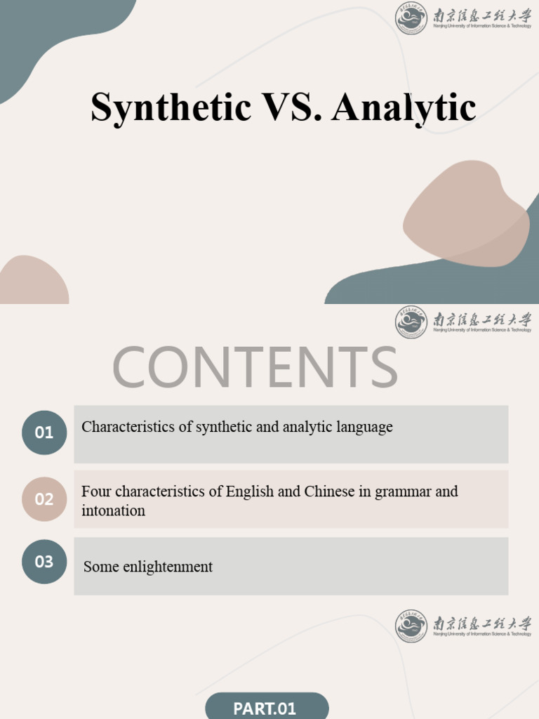 U5 Synthetic and Analytic | PDF | English Language | Morphology ...