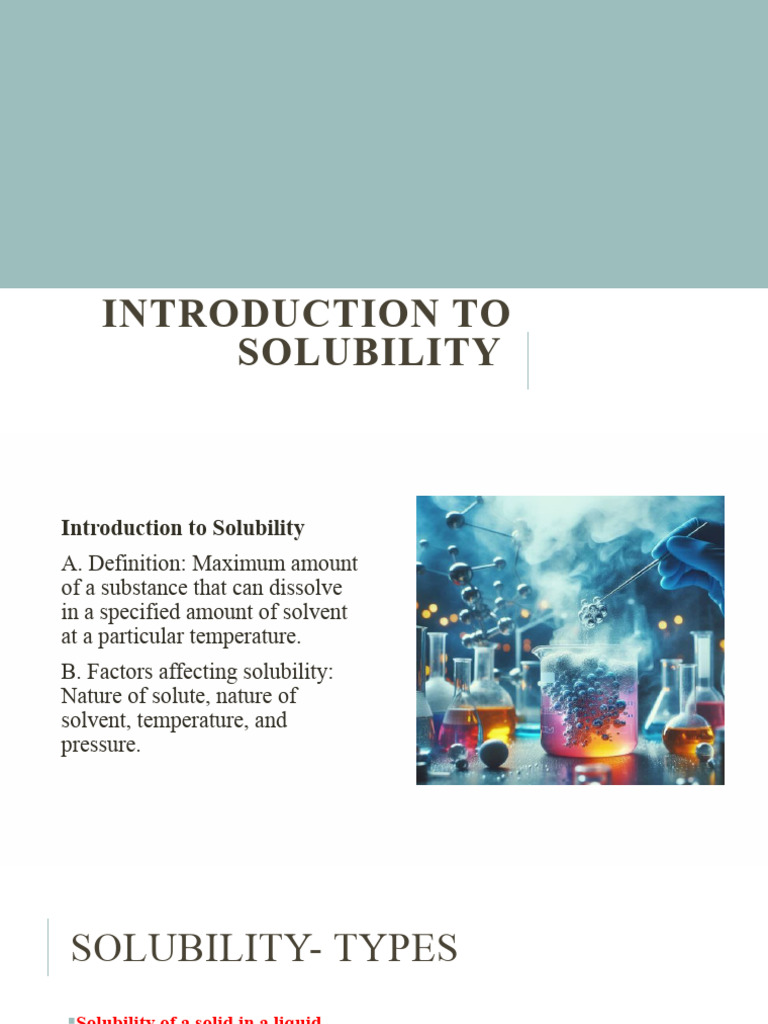 Solu Bility | PDF | Solubility | Solvation