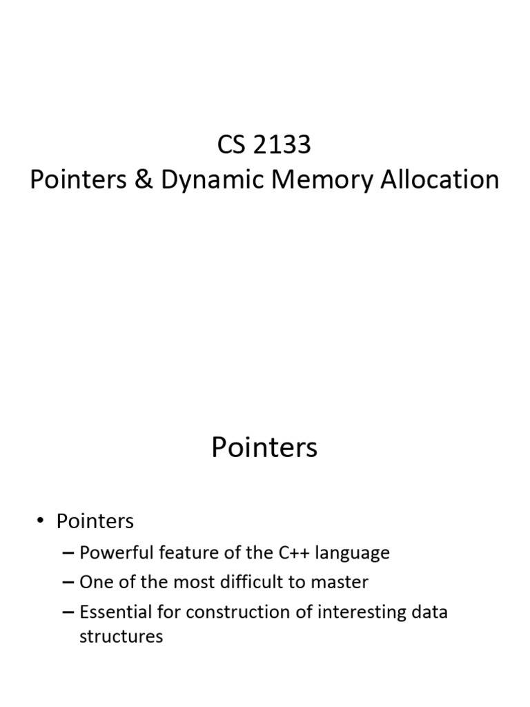 AEP CS2 DynamicMemoryAllocation | Download Free PDF | Pointer (Computer Programming ...