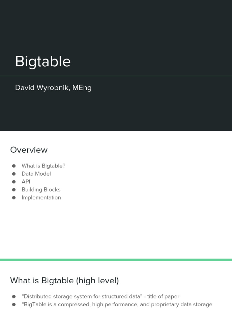 002 Bigtable | PDF | Computer Data | Data