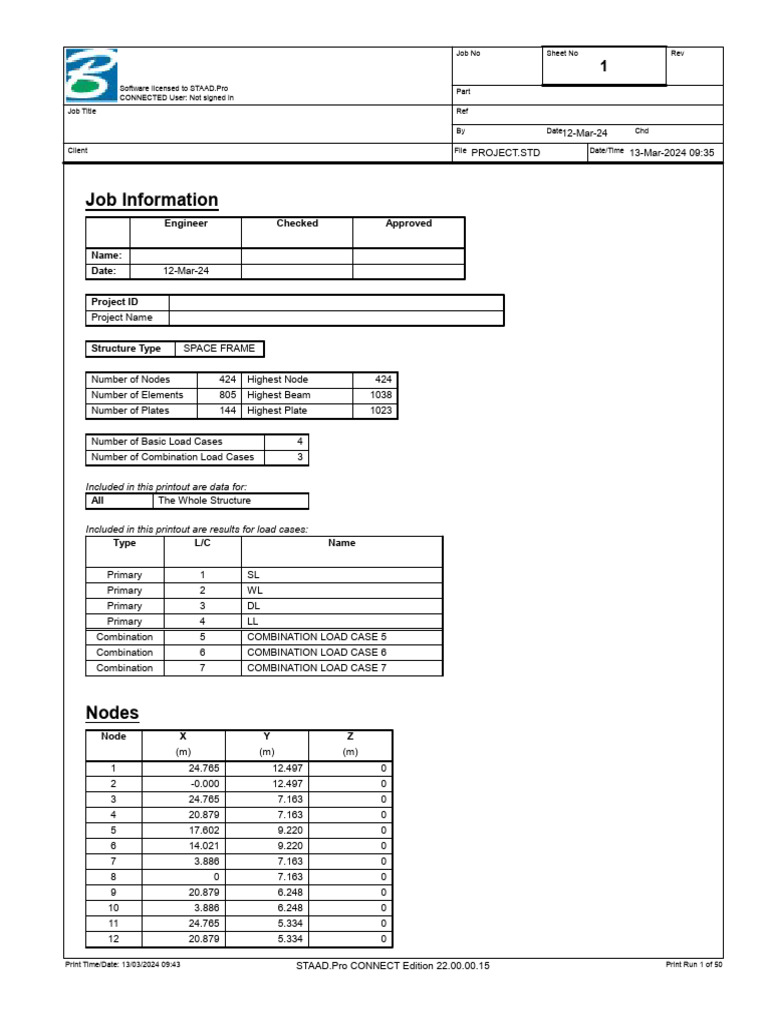 STAAD.Pro Project Data Overview | PDF | Information Technology ...