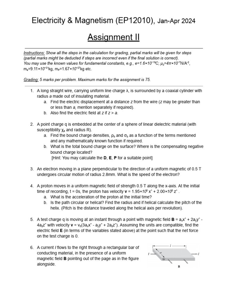 Assignment 2 | PDF | Magnetic Field | Electricity