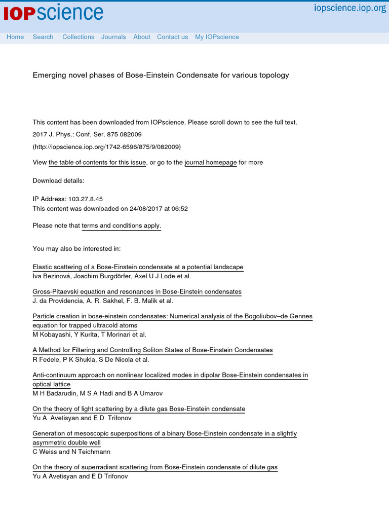 2017 JPCS | PDF | Physics | Applied And Interdisciplinary Physics