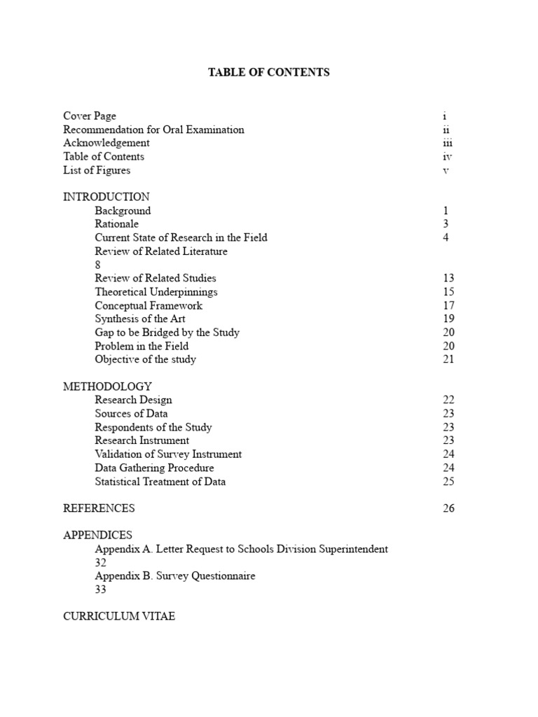Table of Contents | Download Free PDF | Thesis | Science