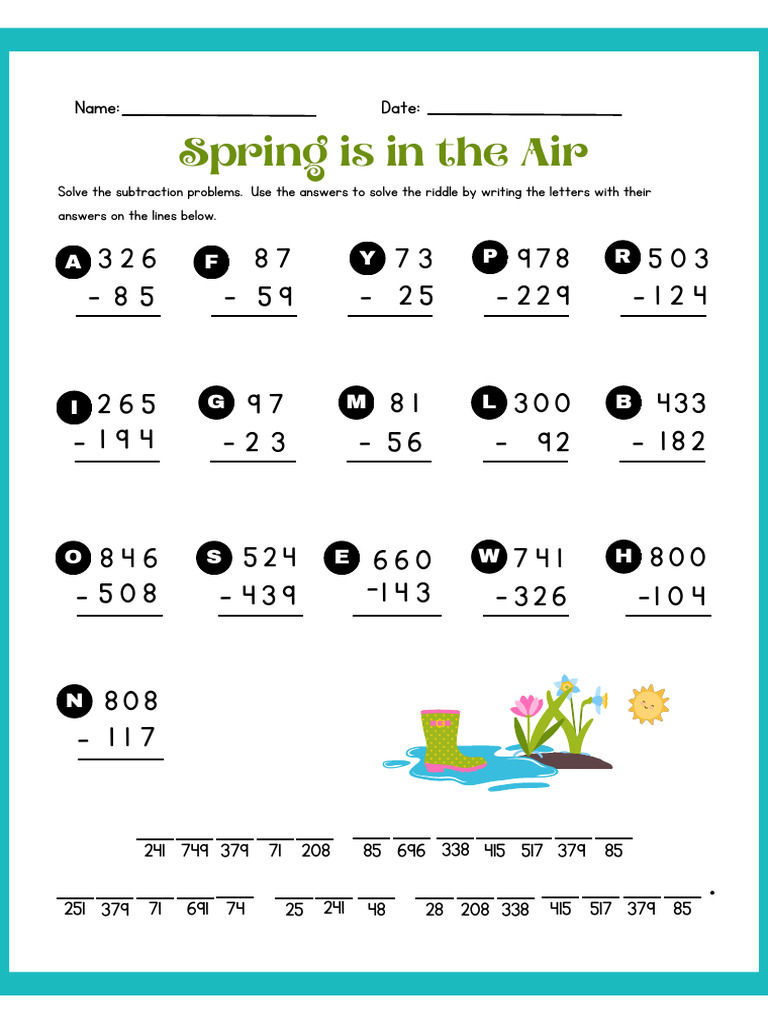 Multi Digit Subtraction With Regrouping Math Worksheet - 20240306 ...