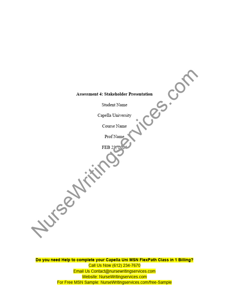 Nurs FPX 4010 Assessment 4 Stakeholder Presentation | PDF | Health Care ... Nurs FPX 4010 Assessment 4 Stakeholder Presentation | PDF | Health Care ...