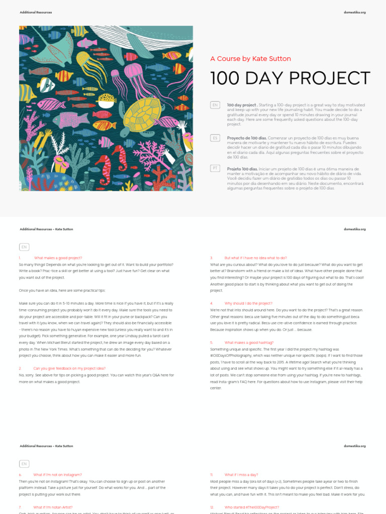 100 Day Project: Tips and FAQs | PDF | Career & Growth | Self-Improvement