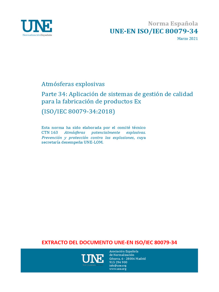 (Ex) Une-En Iso (Iec 80079-34 2021 | PDF | Planificación | Sistema de ...