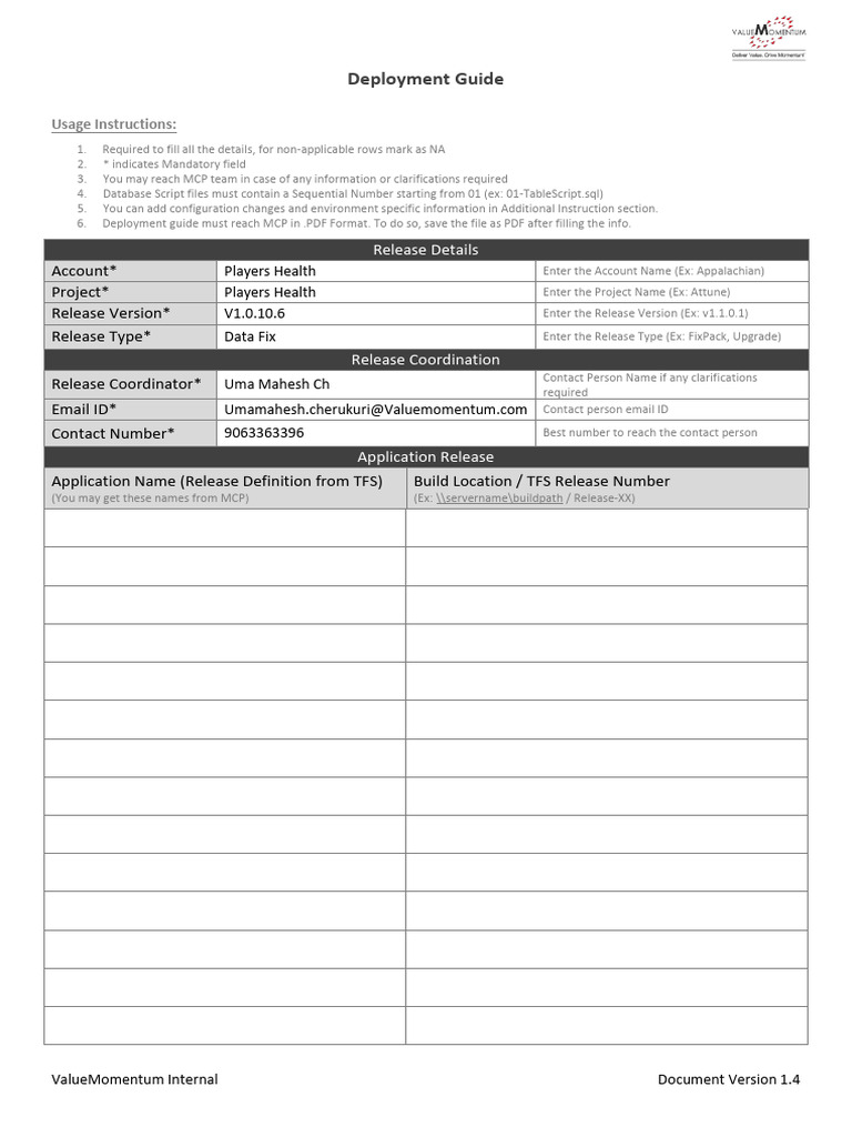 PH UAT Deployment Guide V1.0.10.6 | PDF | Databases | Software PH UAT Deployment Guide V1.0.10.6 | PDF | Databases | Software