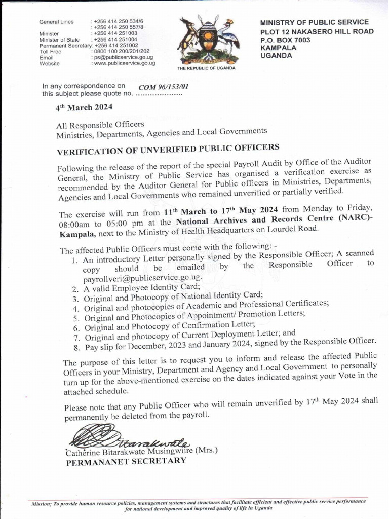 Verification of Unverified Public Officers | PDF