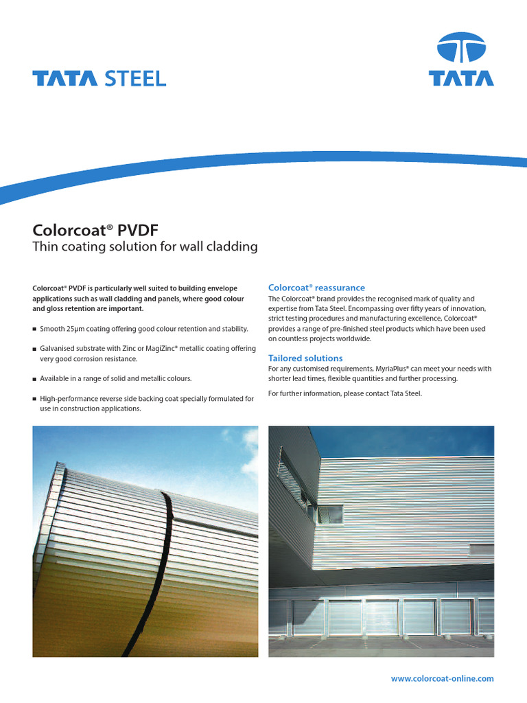 Tata Steel Colorcoat PVDF Datasheet ENG FINAL 032012 | PDF | Coating ...
