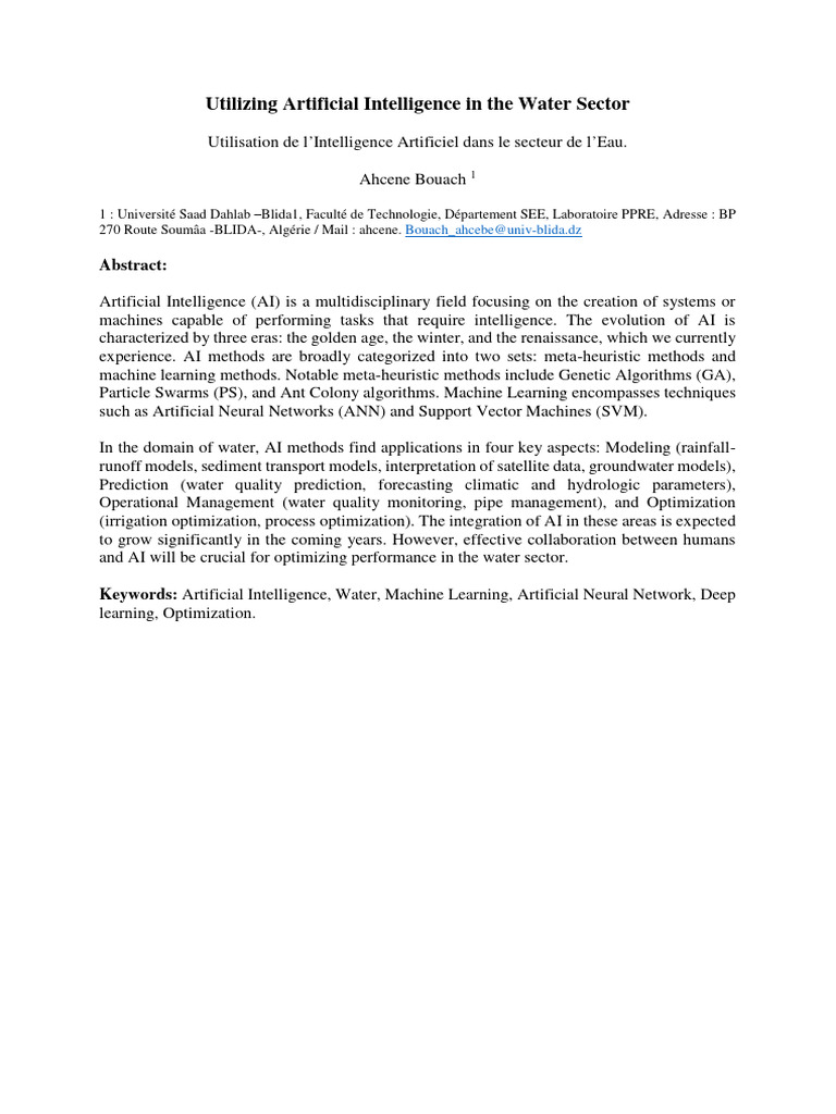AI in Water Management | PDF