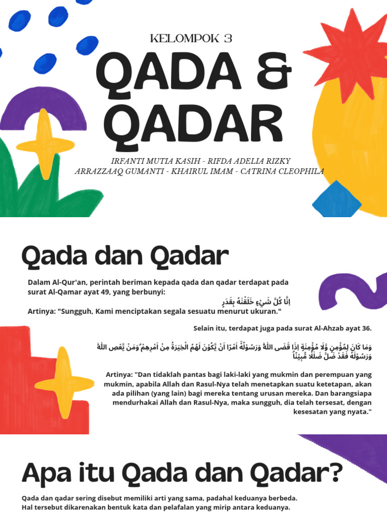 Pemahaman Qada dan Qadar dalam Islam | PDF