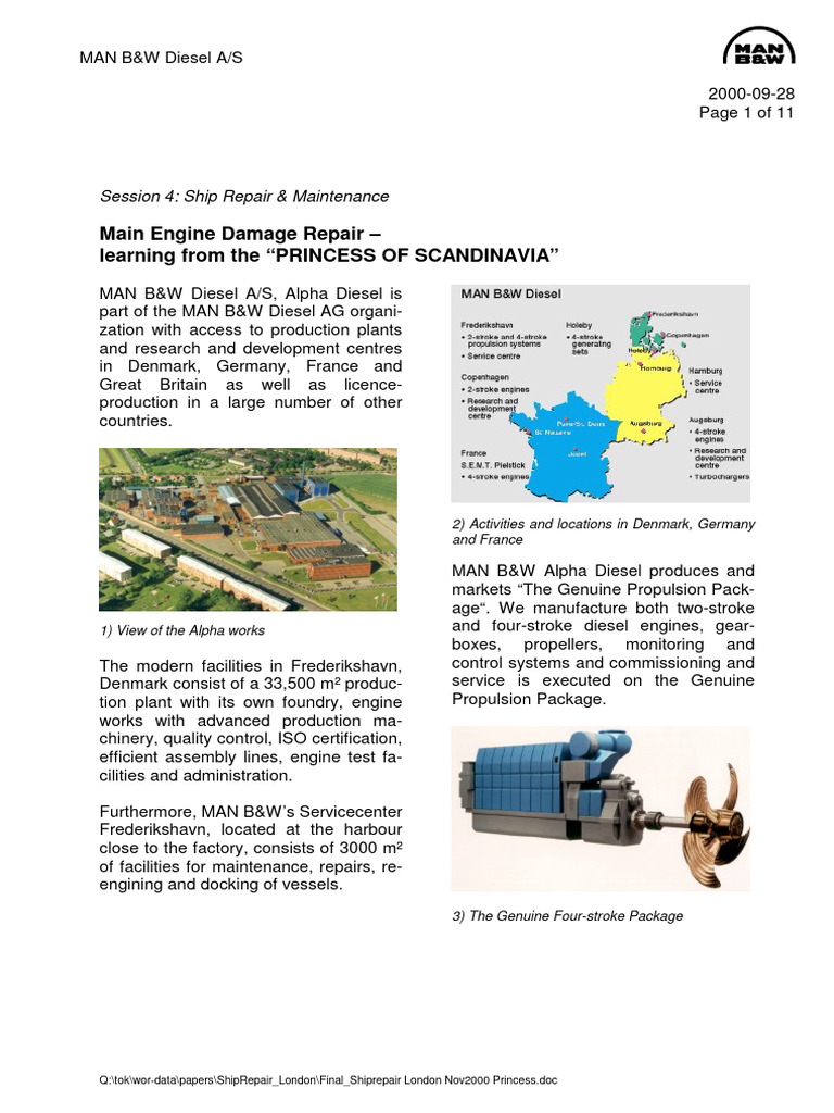 Main Engine Damage Repair | PDF | Piston | Engines