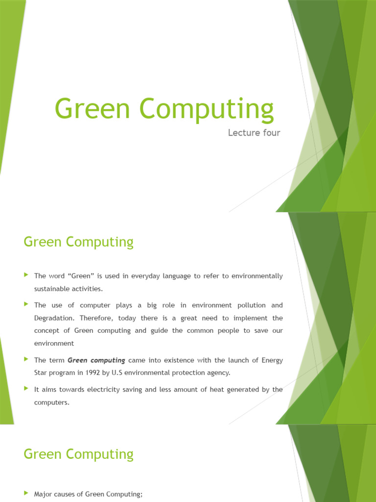 Lecture 4 - Green Computing | PDF | Efficient Energy Use | Waste