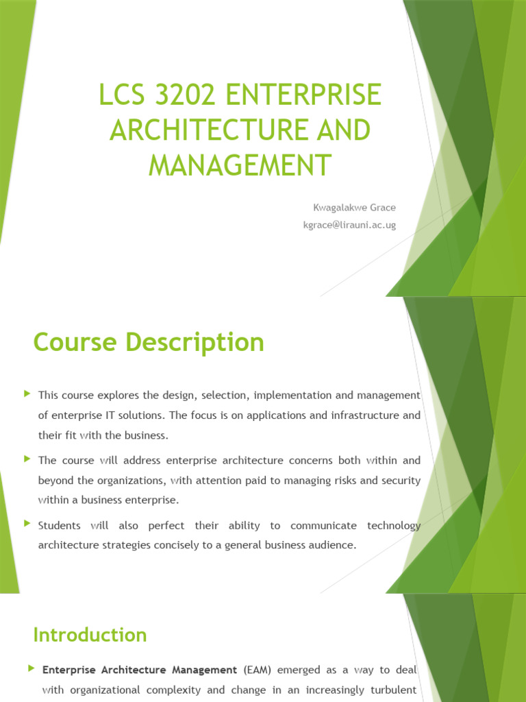 Lecture 1 Introduction Pdf Enterprise Architecture Software Architecture