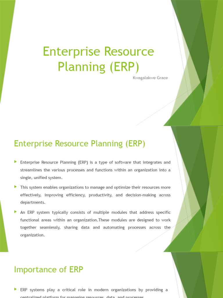 Lecture 5-Enterprise Resource Planning (ERP) | PDF | Enterprise ...