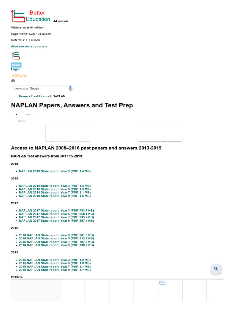 NAPLAN Past Papers and Answers (2008-2023) | PDF | Tests | Standardized ...