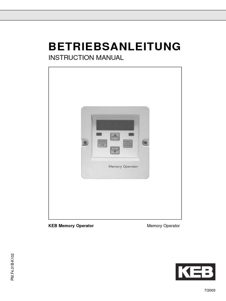 KEB Memory Operator | Download Free PDF | Power Inverter | Computer Memory