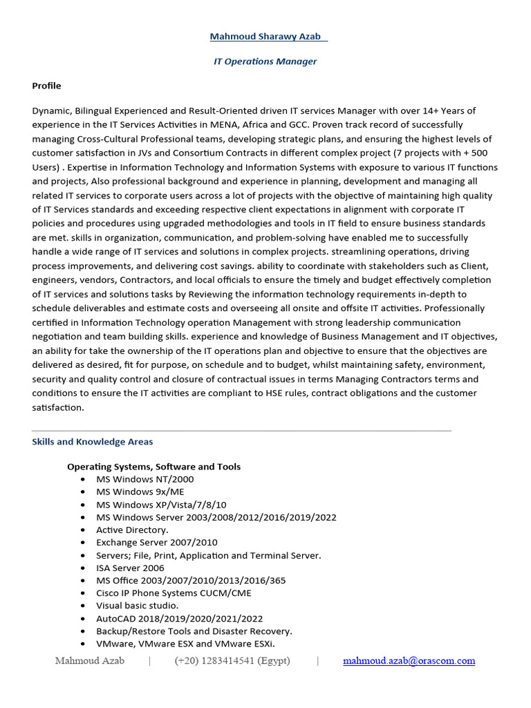Mahmoud Azab C.V | PDF | Technical Support | Microsoft Windows