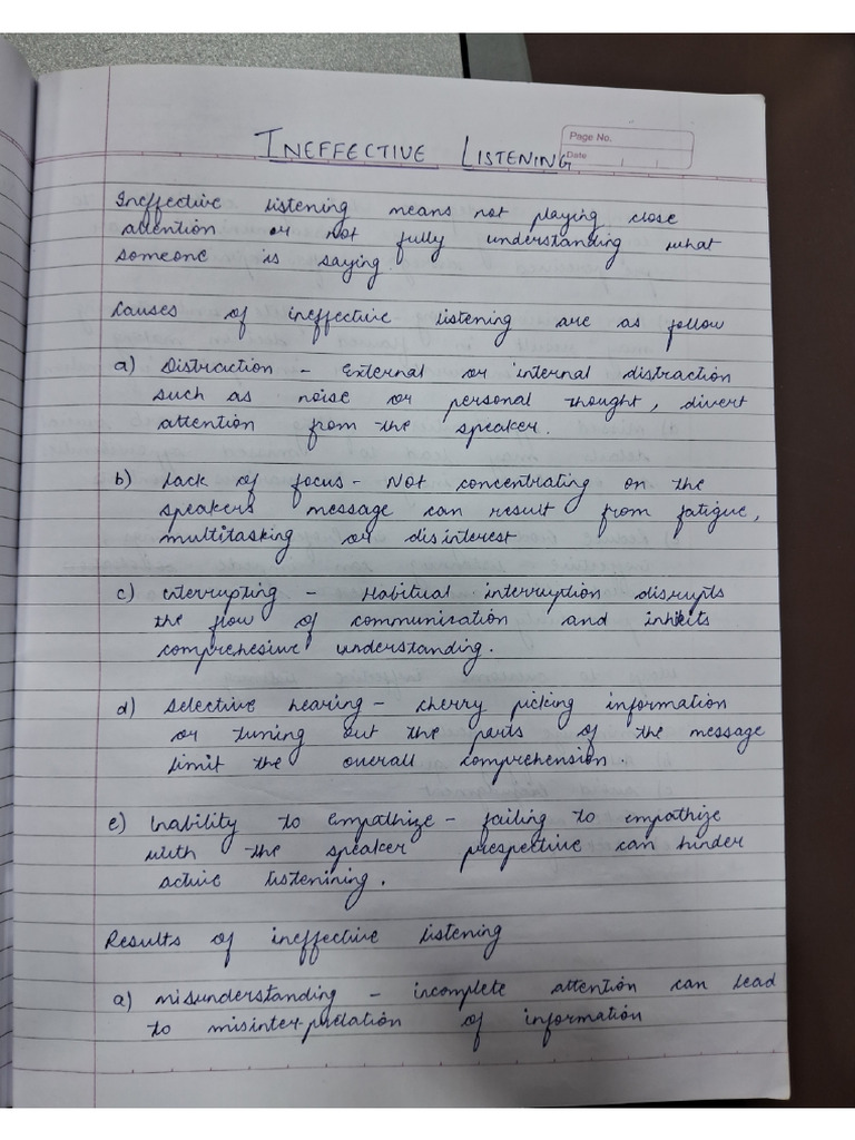 Inefficient Listening, Marginal Listening, Projtive Listening ...