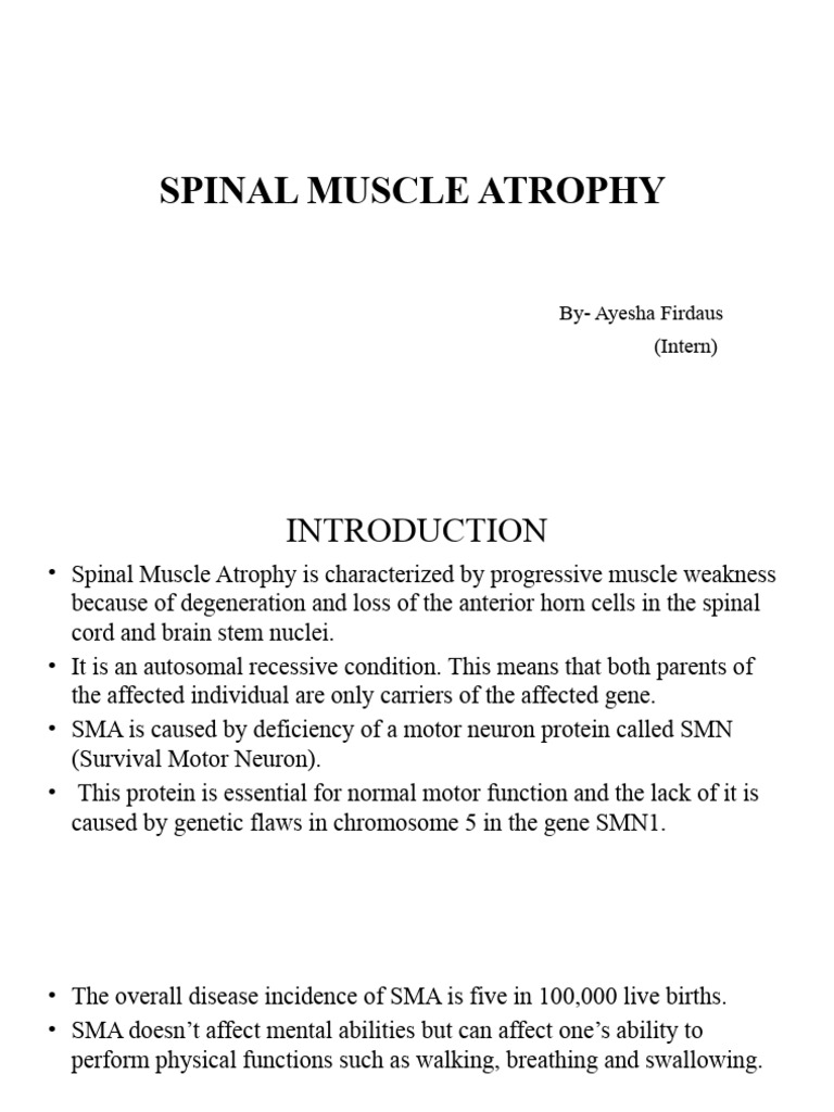 Spinal Muscle Atrophy Overview | PDF | Anatomical Terms Of Motion ...