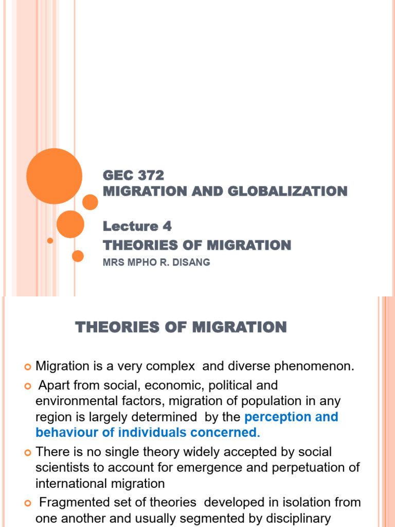 GEC 372 Lesson 4 Theories of Migration | Download Free PDF | Cost Of ...