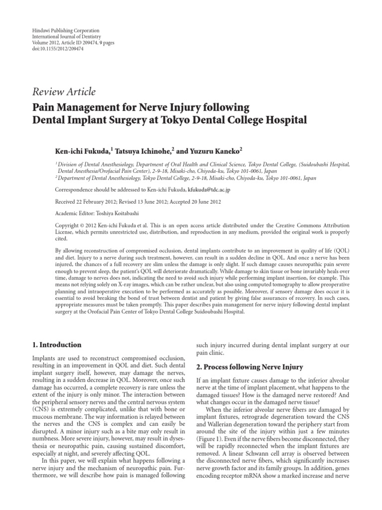 Pain Management After Nerve Injury | PDF | Nerve | Pain