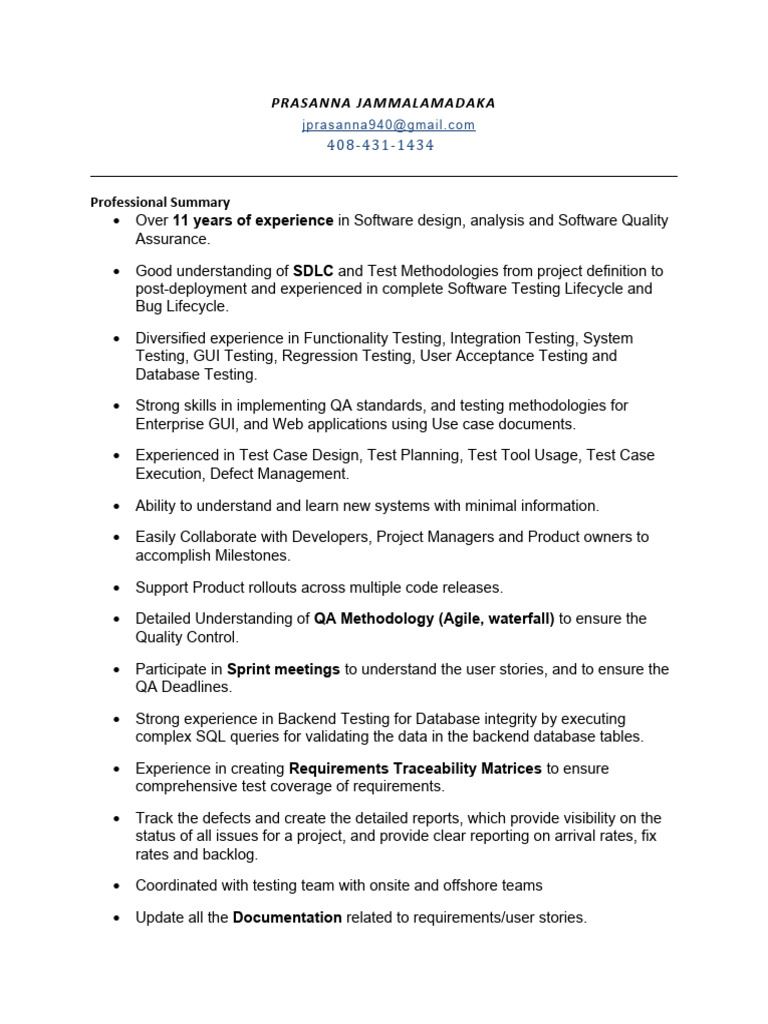 Prasanna Jammalamadaka | PDF | Software Development Process | Software ...