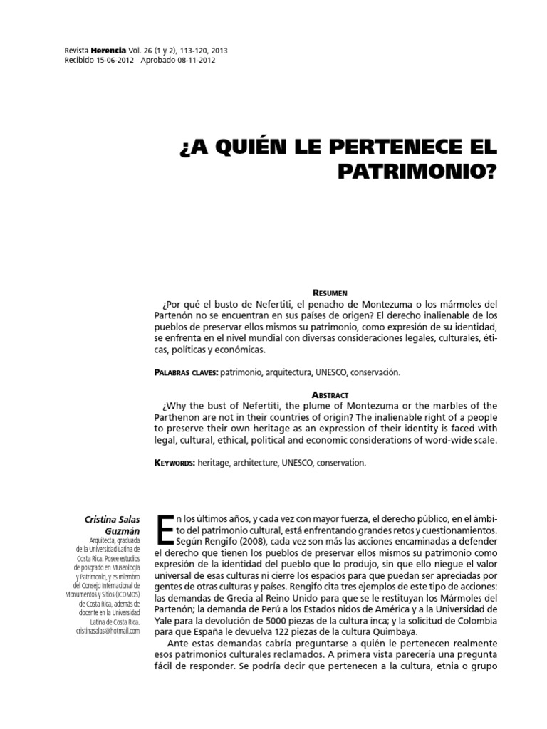 Test | PDF | Patrimonio cultural | Bienes (Ley)