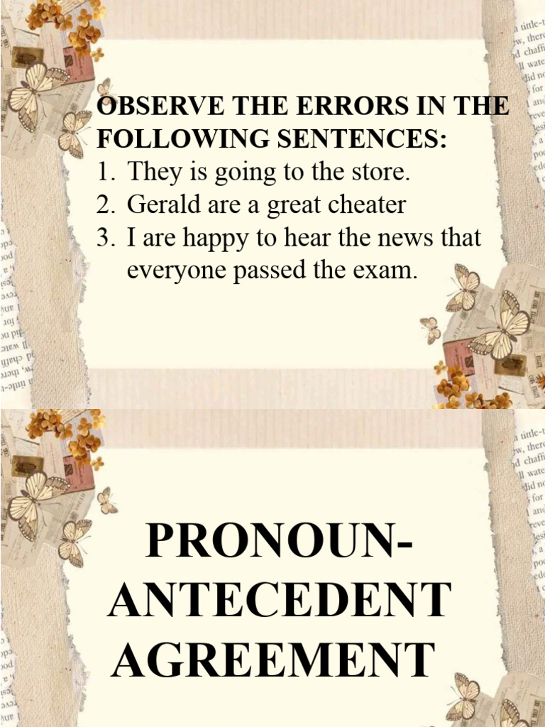 Pronoun-Antecedent Agreement Guide | PDF | Pronoun | Grammatical Number
