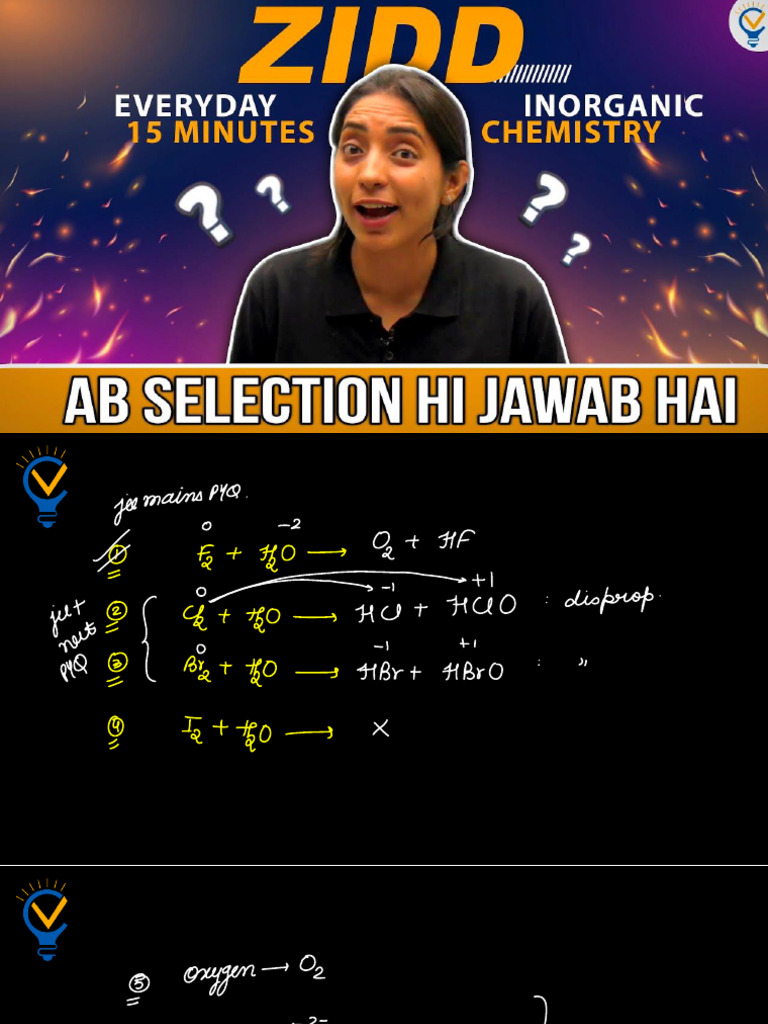 Zidd Series Inorganic Chemistry Vora Classes Day 5 | PDF