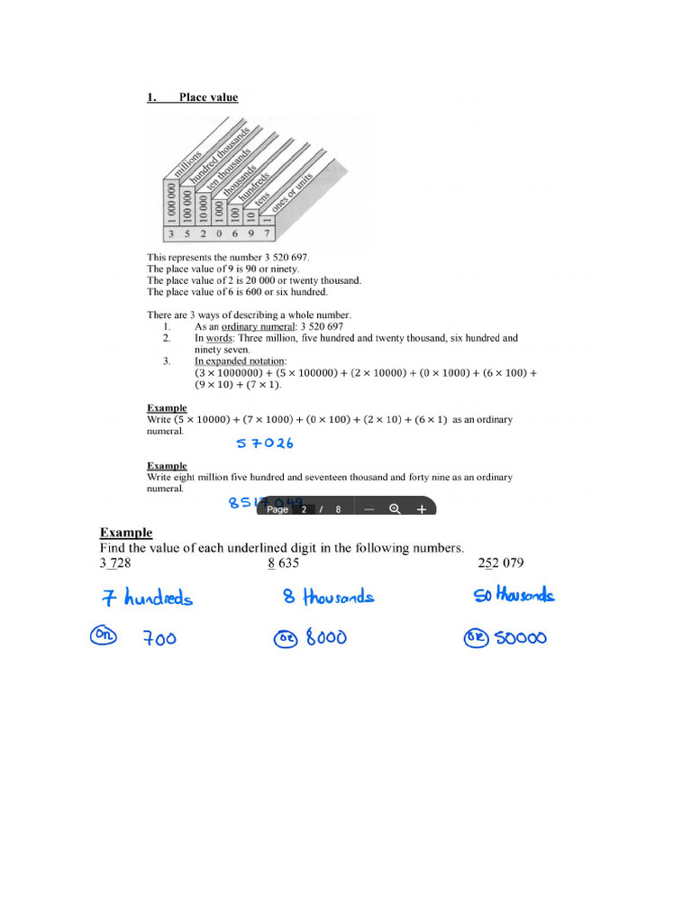 Class 1 - Math | PDF