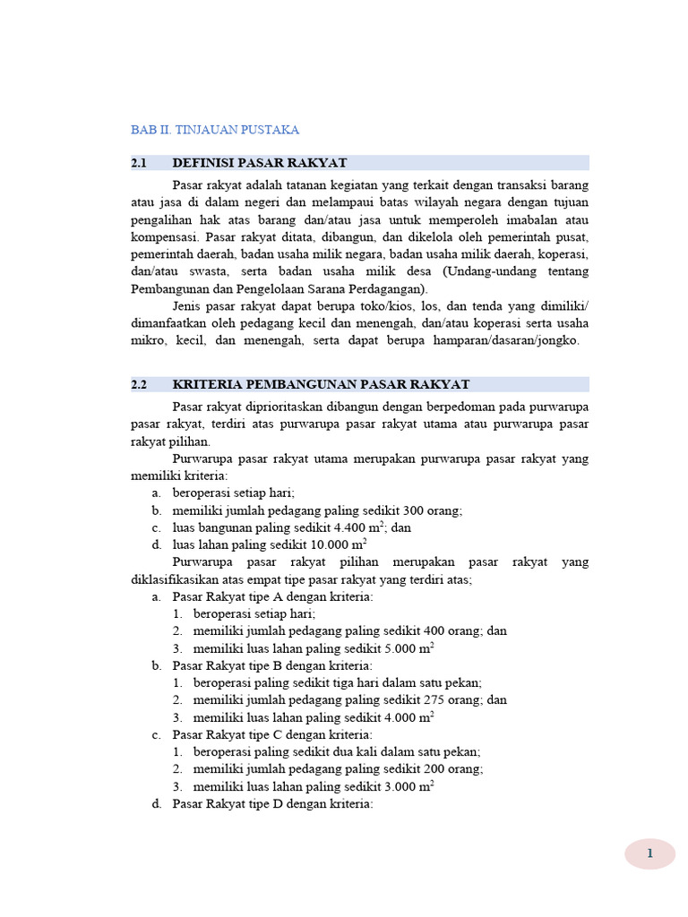 Definisi Pasar Rakyat: Bab Ii. Tinjauan Pustaka | PDF